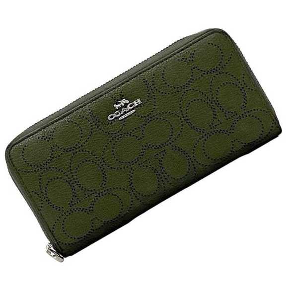 OTHERS | Accessories | Coach Round Long Wallet Ec22952 Green Signature ...